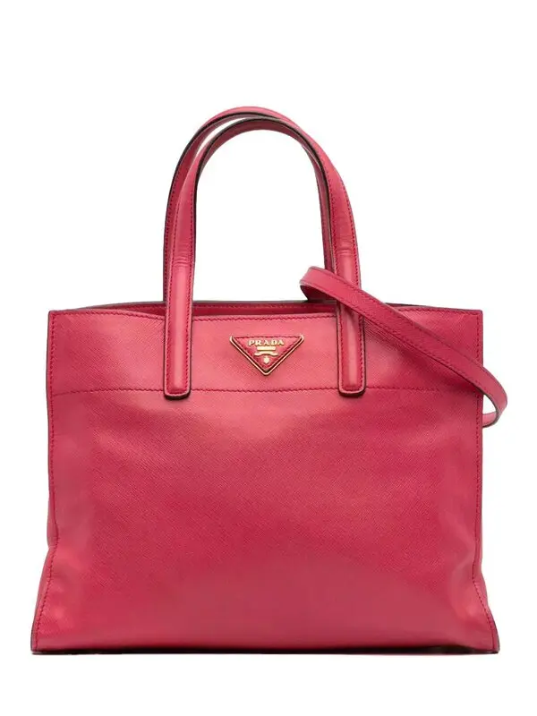 Prada Saffiano Soft Triple Pocket Tote Satchel 2000-2025 - Pink
