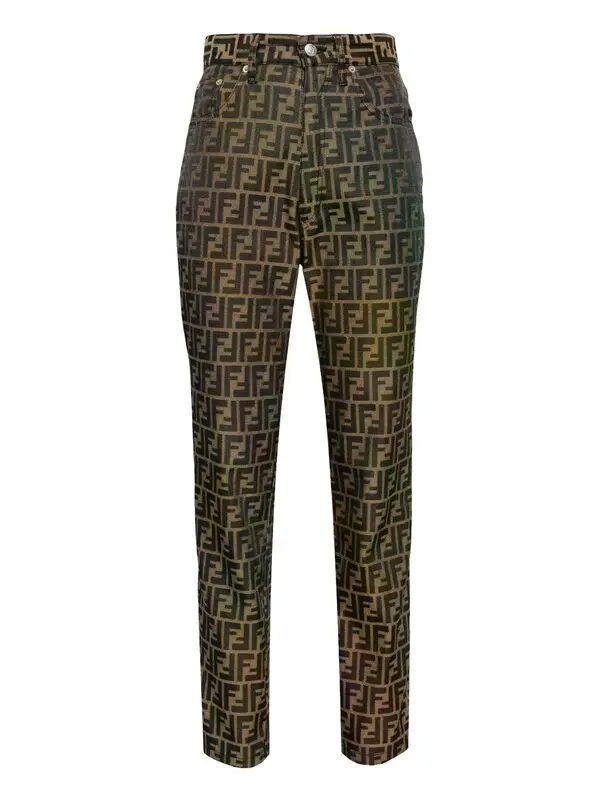 Fendi 1990-2000s Zucca Pattern Trousers - Brown