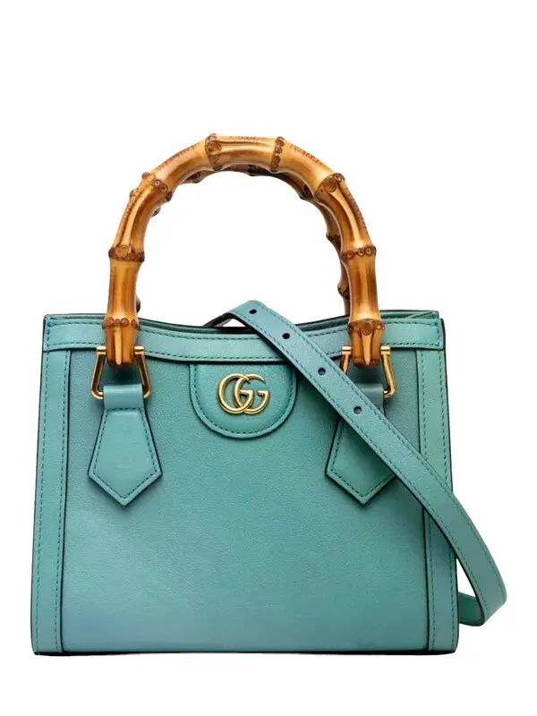 Gucci Mini Calfskin Bamboo Diana Satchel - Blue