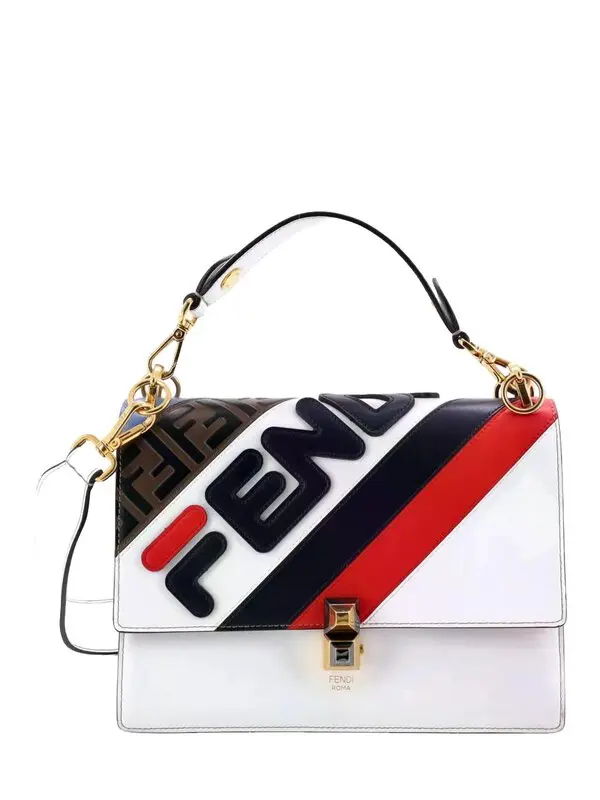 Fendi Mania Logo Kan I Shoulder Bag - Blue