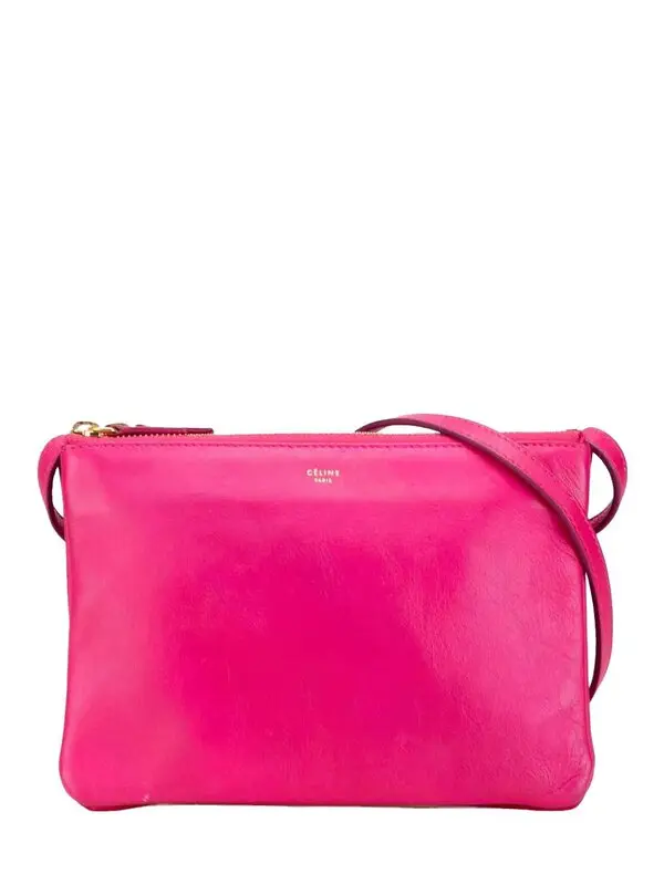 Celine 2011 Small Lambskin Trio Crossbody Bag - Pink