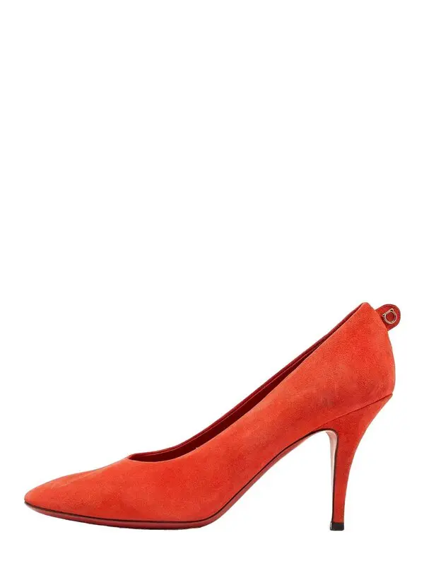 FERRAGAMO Suede Stiletto Pumps - Orange