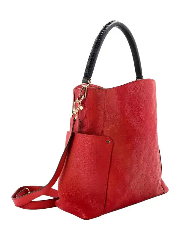 LOUIS VUITTON Bagatelle Monogram Empreinte Leather Hobo Bag - Red