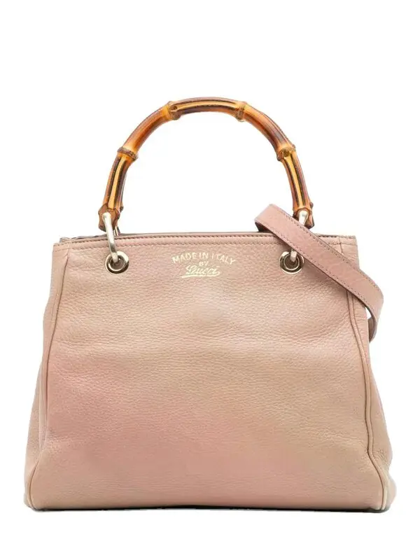 Gucci Calfskin Bamboo Shopper Satchel - Pink