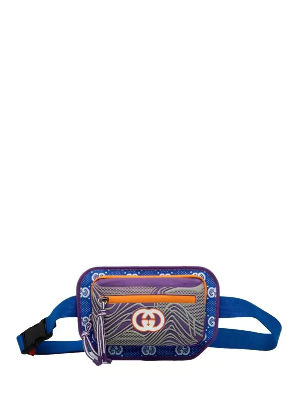 Gucci Gg Nylon And Rubber Belt Bag - Blue