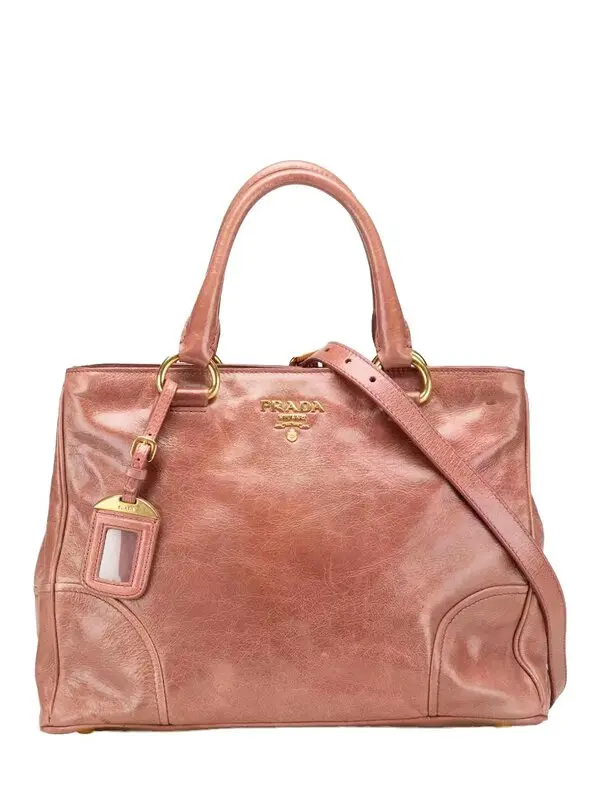 Prada Vitello Shine Satchel - Pink