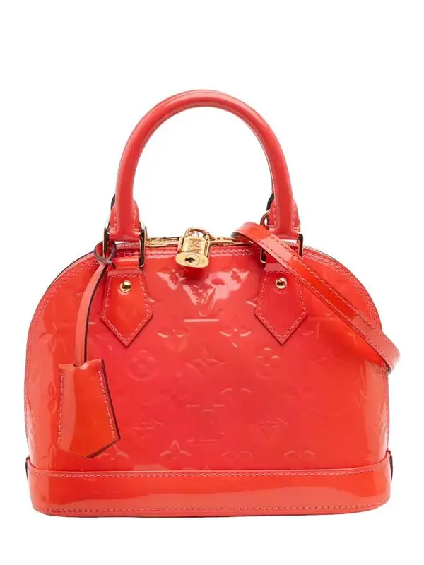 LOUIS VUITTON Monogram Vernis Alma Bb Satchel - Red