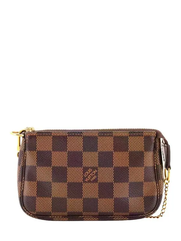 LOUIS VUITTON Pochette Accessoires Damier Mini Clutch Bag - Brown