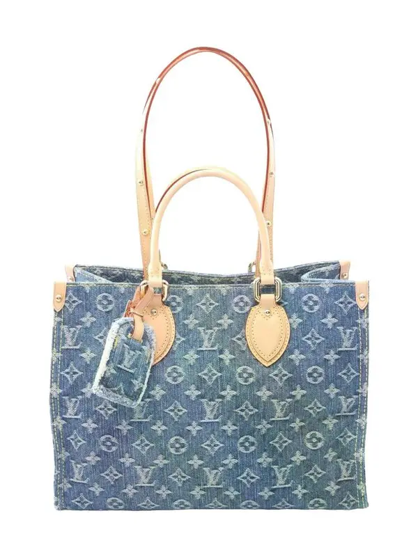 LOUIS VUITTON Monogram Denim Onthego Mm Satchel - Blue