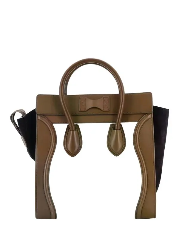 Celine Tricolor Leather Luggage Mini Tote Bag - Neutrals