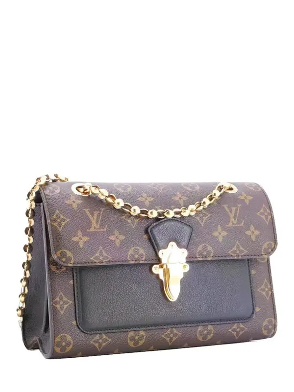 LOUIS VUITTON Victoire Handbag Monogram Canvas And Leather Shoulder Bag - Brown