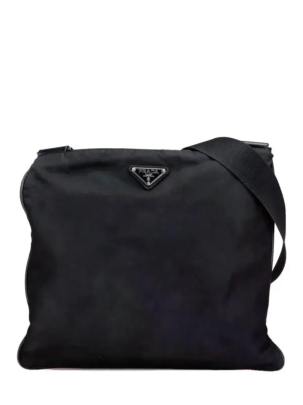Prada Tessuto Zip Top Crossbody Bag - Black