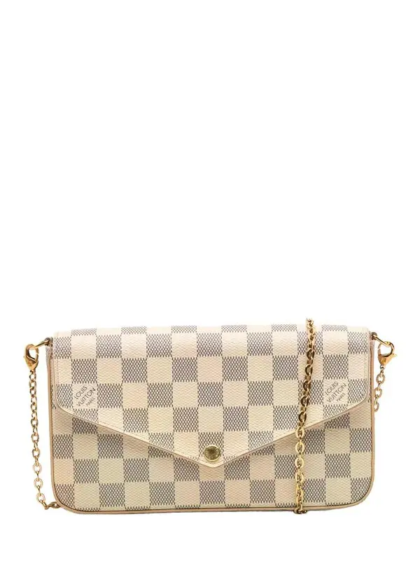 LOUIS VUITTON Damier Azur Pochette Felicie Crossbody Bag - White