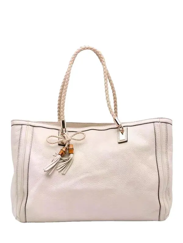 Gucci Medium Leather Bella Tote Bag - White