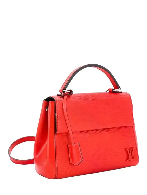 LOUIS VUITTON Cluny Bb Top Handle Bag Epi Leather Satchel - Red