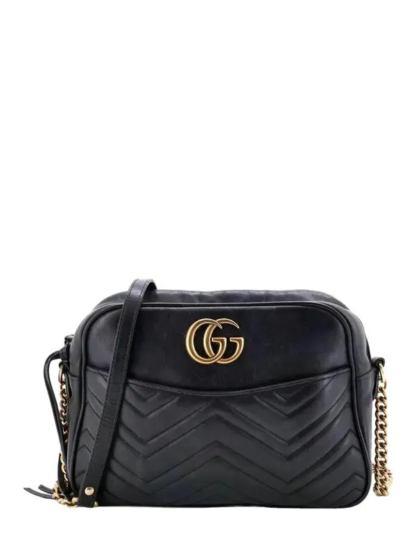 Gucci Gg Marmont Matelassé Leather Shoulder Bag - Black