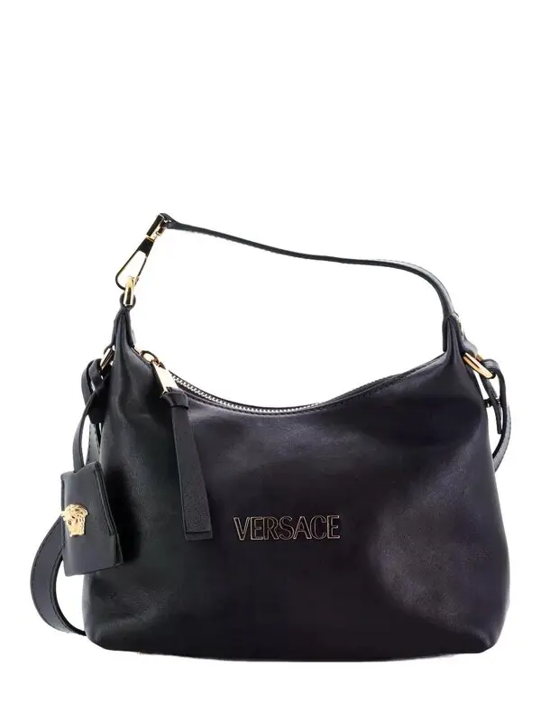 Versace Leather Hobo Bag - Black