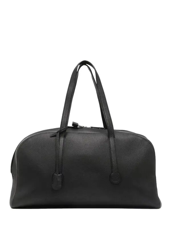 THE ROW Gio Duffle Full-grain Leather Weekend Bag - Black