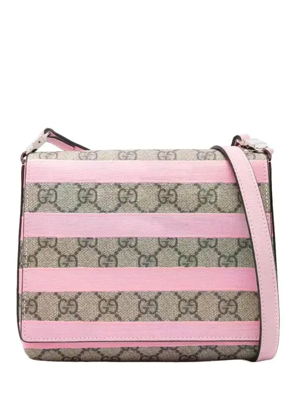 Gucci 2010s Striped Gg Canvas Shoulder Bag - Neutrals