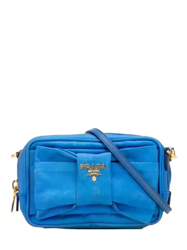 Prada Tessuto Fiocco Bow Crossbody Bag - Blue