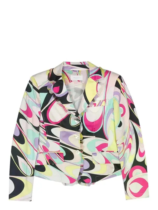 Emilio Pucci Pre-owned 2000s Iride-print Single-breasted Blazer - Pink