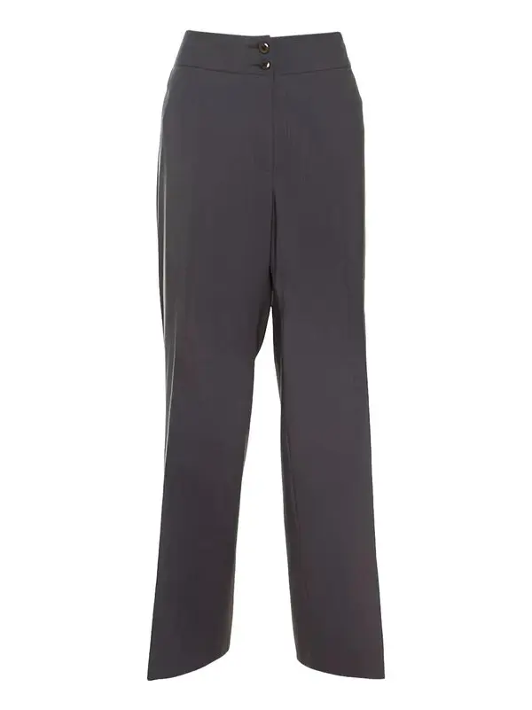 ARMANI Vintage Virgin Wool Wide-leg Trousers - Brown
