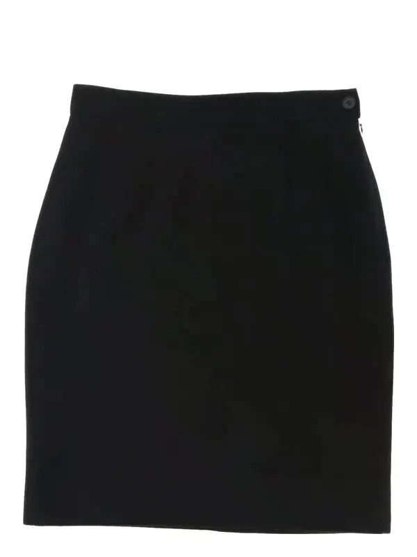 Saint Laurent 1990s Wool Pencil Skirt - Black