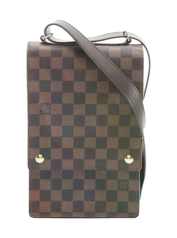LOUIS VUITTON Portobello Damier Ebene Shoulder Bag - Brown