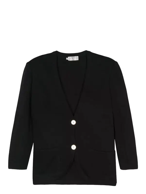 Valentino Garavani 1980s Wool Cardigan - Black