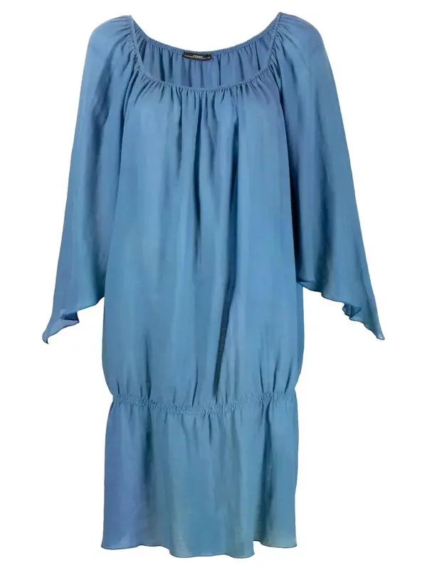 Gianfranco Ferre 2000s Long-sleeved Gathered Dress - Blue