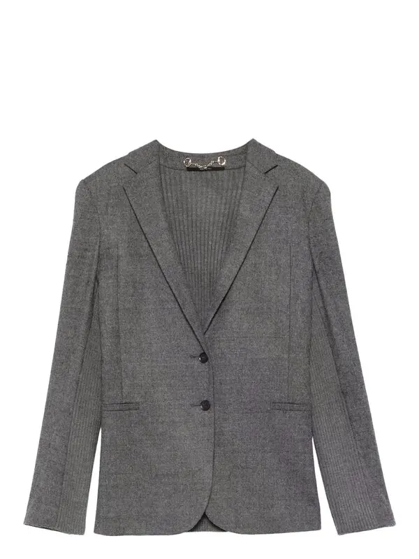 Gucci 2000s Rib-detailed Blazer - Grey