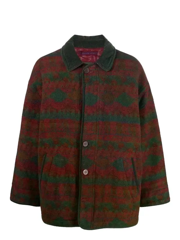 Missoni 1980s Argyle Wool Coat - Green