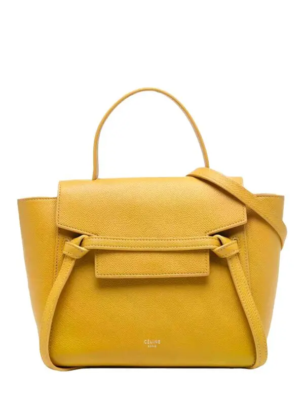 Celine 2018 Nano Grained Calfskin Belt Bag Satchel - Yellow
