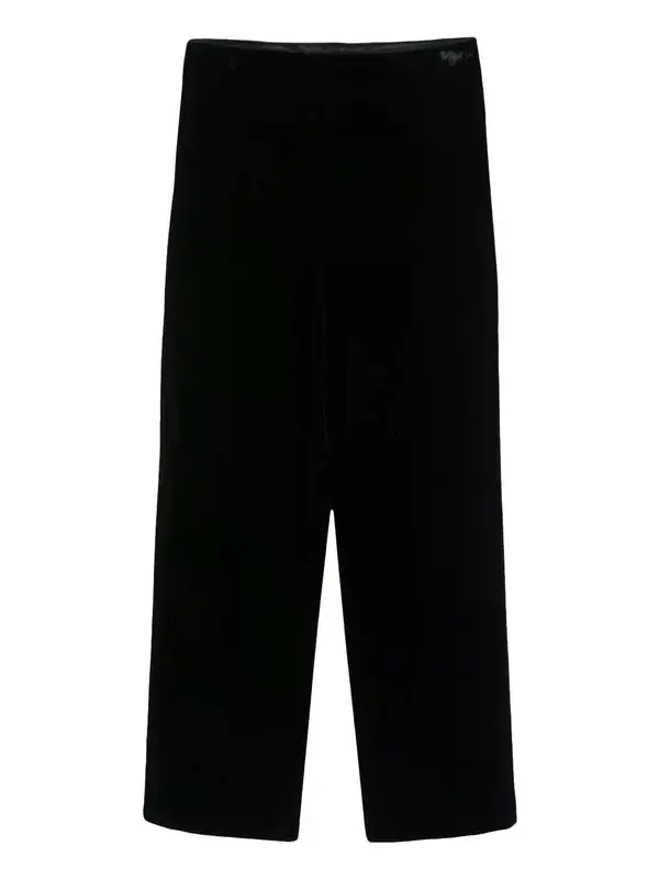 Giorgio Armani 1990s Velour Straight-leg Trousers - Black