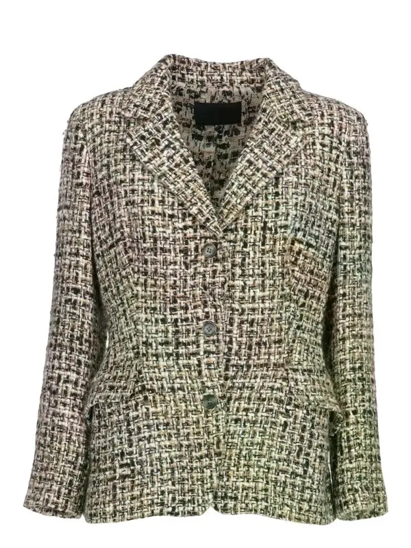 Prada 2000 Tweed Single-breasted Blazer - Brown