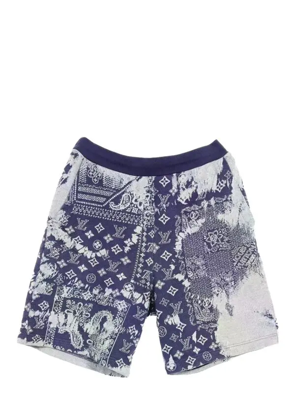 LOUIS VUITTON 2010 Monogram-patterned Shorts - Blue