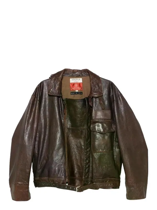 A.N.G.E.L.O. VINTAGE CULT Belted Pocket Jacket - Brown