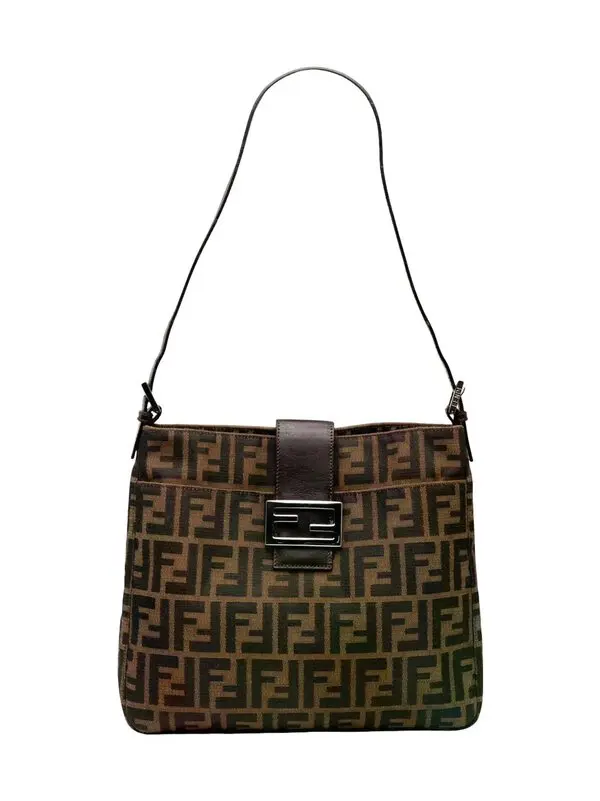 Fendi 2000-2010 Zucca Canvas Shoulder Bag - Brown