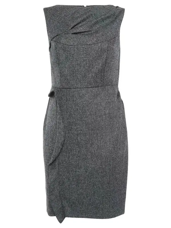 Valentino Garavani Draped Tweed Dress - Black