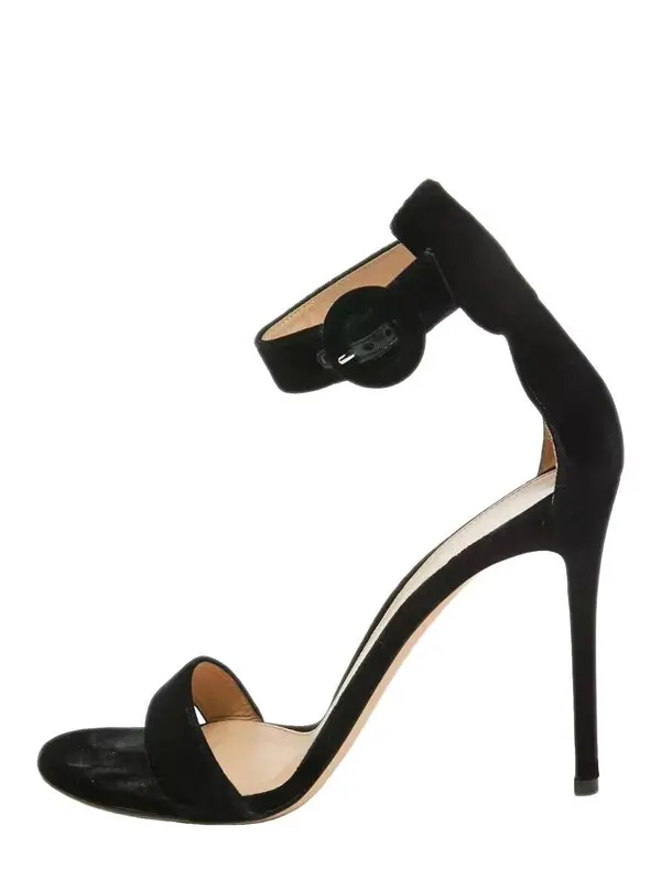 GIANVITO ROSSI 120mm Velvet Sandals - Black