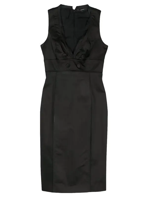 Gucci 2000s V-neck Midi Dress - Black