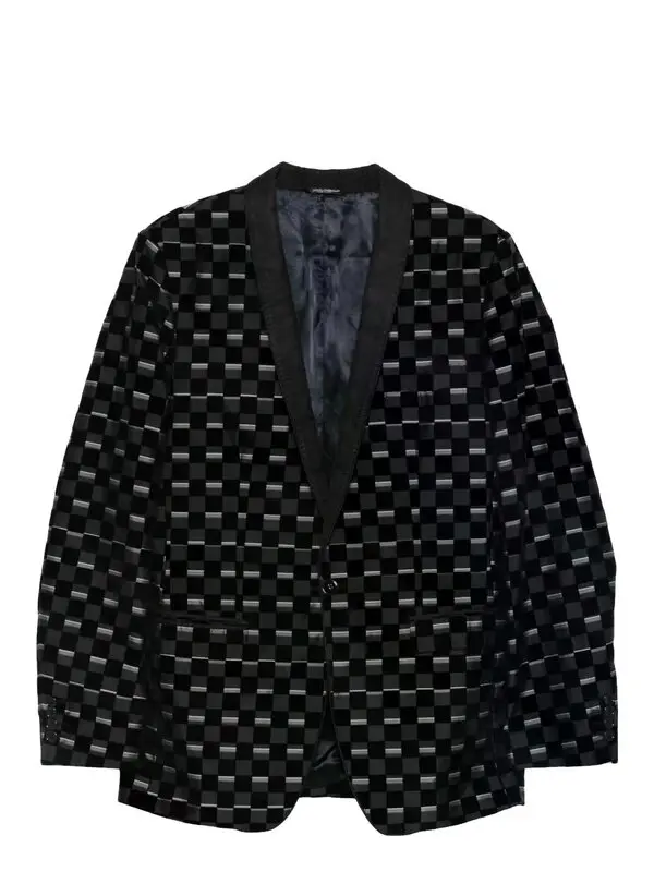 Dolce & Gabbana 2000s Checkered Blazer - Black