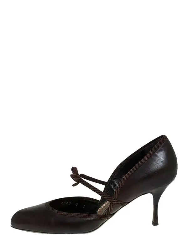 FERRAGAMO 70mm Bow-embellished Leather Pumps - Brown