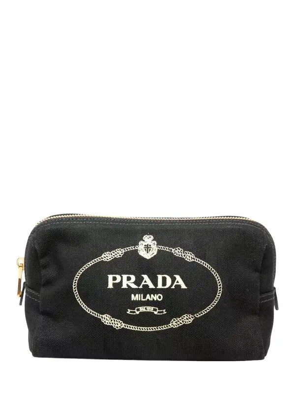 Prada 2013-2025 Canapa Logo Pouch - Black