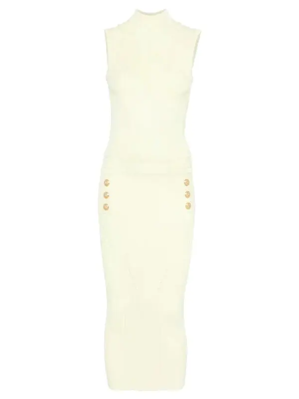 Balmain Knitted Midi Dress - Yellow