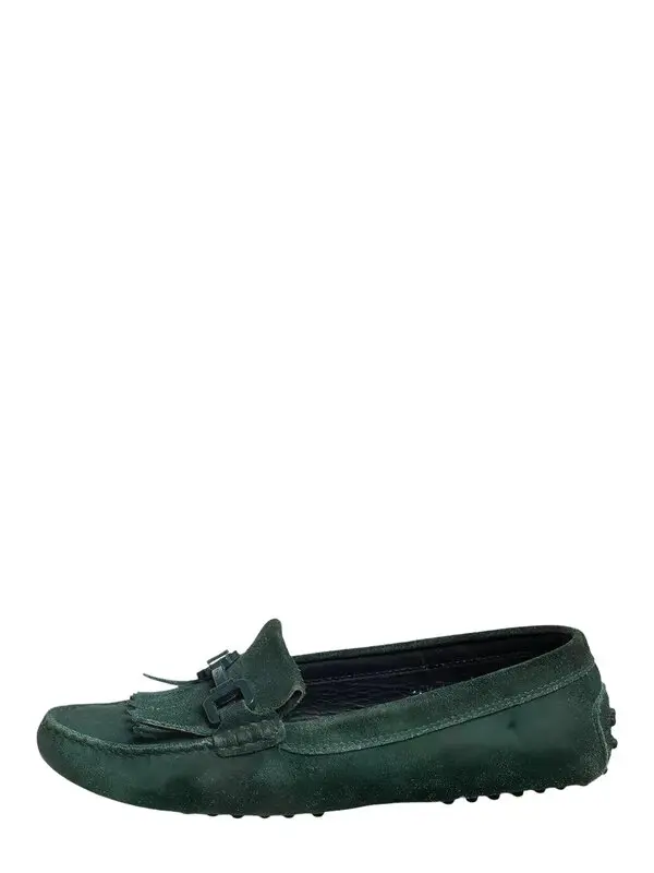 TOD'S Gommino Fringed Loafers - Green