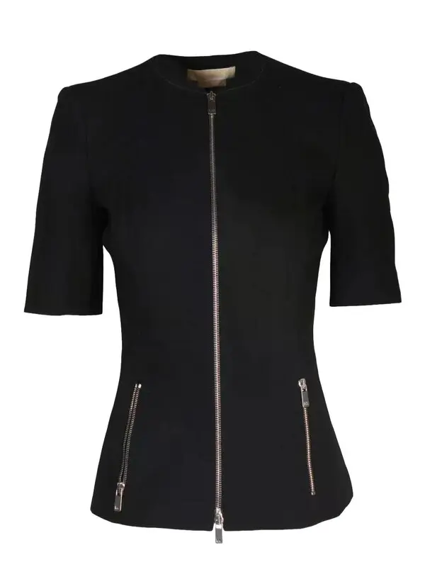 Michael Kors Zipped Short-sleeve Jacket - Black