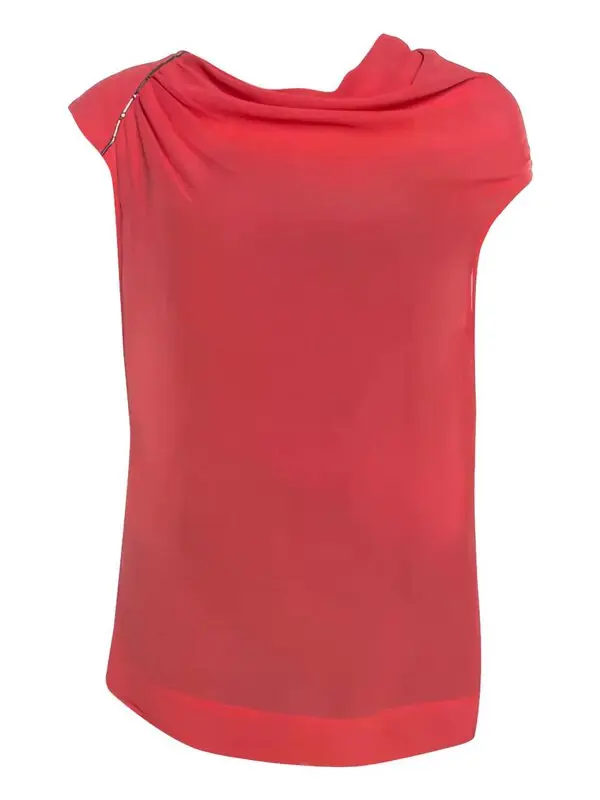 Escada Silk High-low Hem Top - Orange