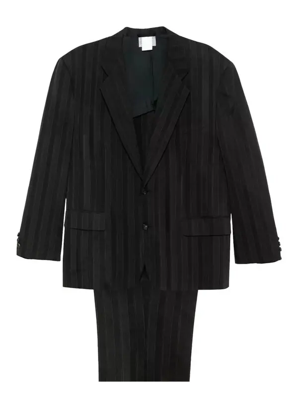 Comme Des Garçons 1980s Striped Suit - Black