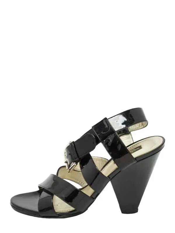 Dolce & Gabbana 110mm Patent Leather Sandals - Black